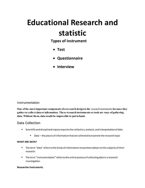 The research instruments