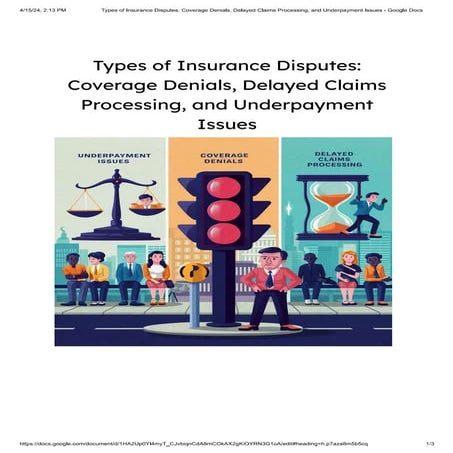 Types of Insurance Disputes in all over the world | PDF