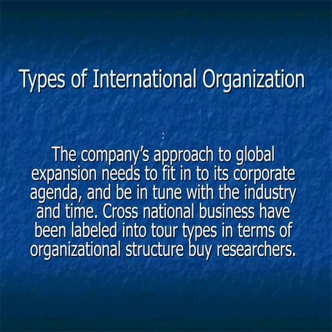 Types of international organization | PPT
