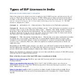 Types of ISP Licenses in India | PDF