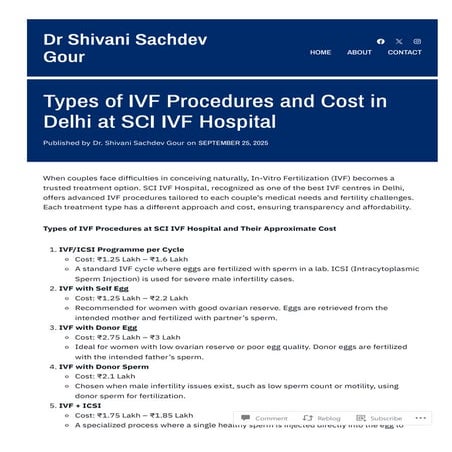 Types of IVF Procedures and Cost in Delhi at SCI IVF Hospital.pdf