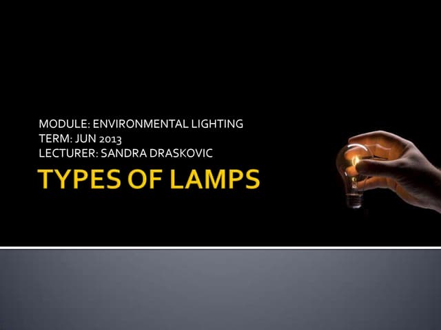 Different Types of Lamps and Luminaries | PDF