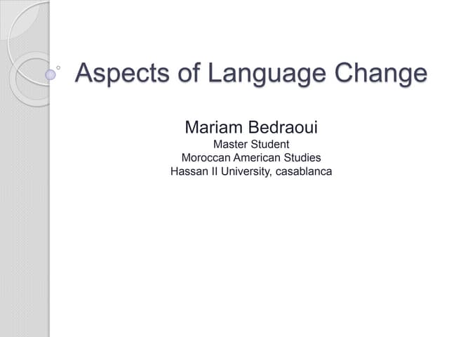 William labov: Language Variation and Change | PDF