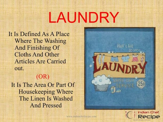 LAUNDRY OPERATIONS IN HOUSE KEEPING | PPT