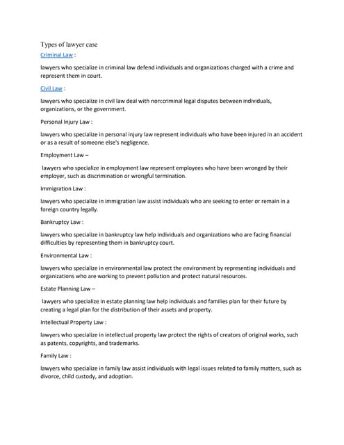 Different types of lawyer | PPT