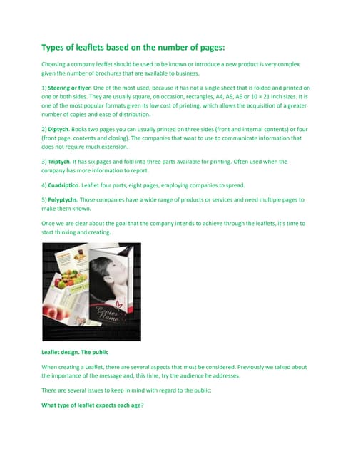 Difference between flyers, brochures, posters & leaflets | PDF | Marketing and Advertising ...