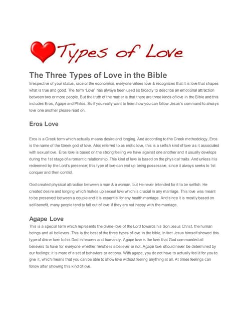 Types of love | PPT