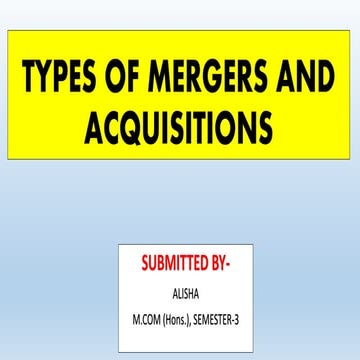 Types of mergers and acquisitions | PPTX