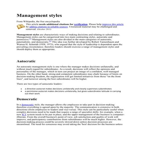 Types of management | PDF
