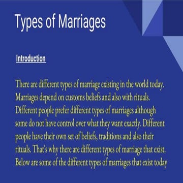 Types of marriages | PPT