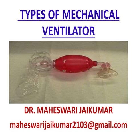 TYPES OF MECHANICAL VENTILATORS | PPTX