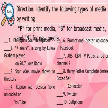 TYPES OF MEDIA. Print,Broadcast,New pptx | PPTX