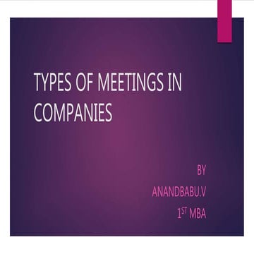 Types of meetings in companies | PPTX
