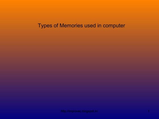 Power point presentation on memory of computer | PPTX