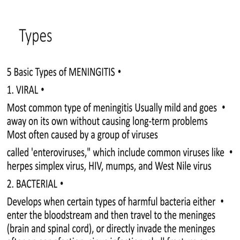 Types of meningitis. For nursing students pptx | PPTX