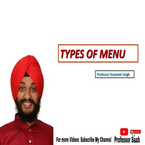 Types Of Menu.pptx | Bars & Restaurants | Attractions
