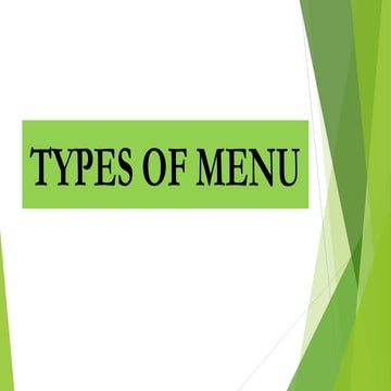 TYPES OF MENU um yahwyhuhuzhaahuhauhhauhauhahuhahauhua | PPTX