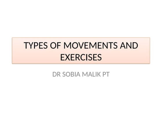Active movements | PPTX | Physical Therapy | Wellness