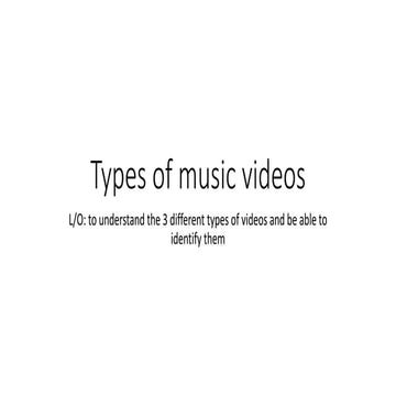 Types of music videos | PPTX