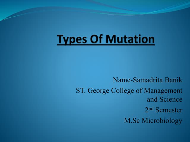 Mutation & its types | PDF