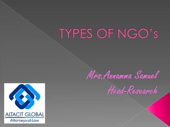 Non Profitable Organisations (NGO'S) | PPTX