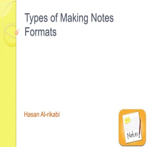 Types of notes | PPTX