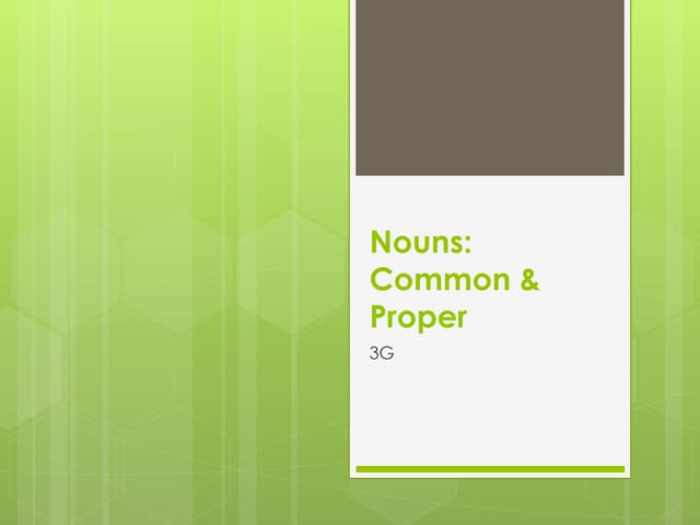 common-and-proper-nouns for 1st grade editable | PPTX