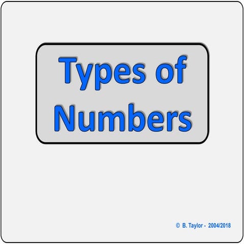 Type of Numbers (Real Numbers, Rational & Irrational Numbers, Integers ...
