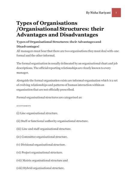 Types of Organizational Structure | PPTX