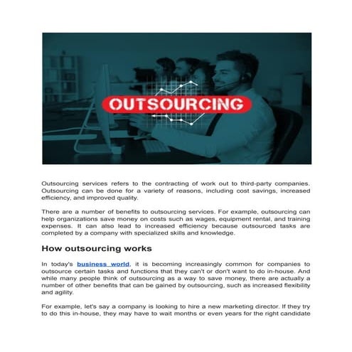 The 18 Types of Outsourcing Service - It Helps to Choose the Right ...