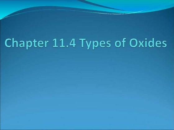 Oxides and their classification | PPTX | Chemistry | Science