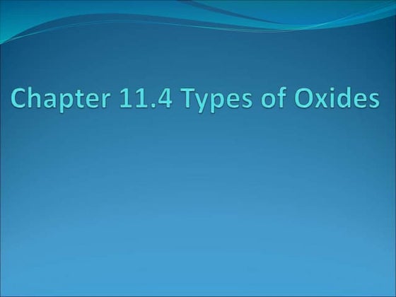 Oxides and their classification | PPT