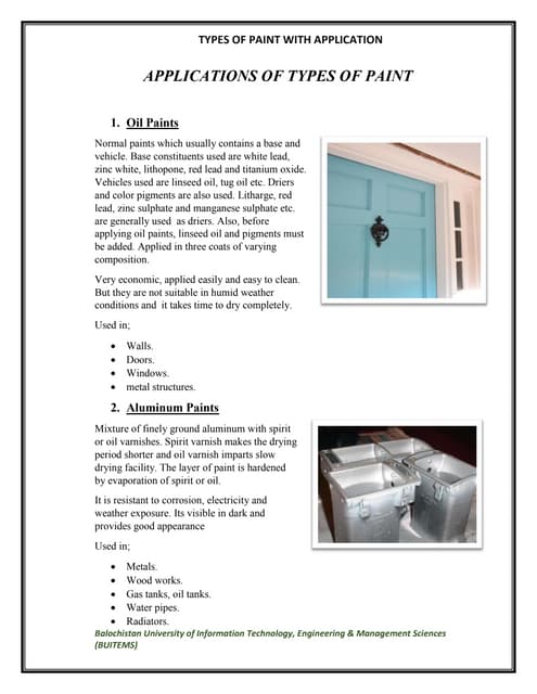 Painting and types of paints used in Construction | PDF