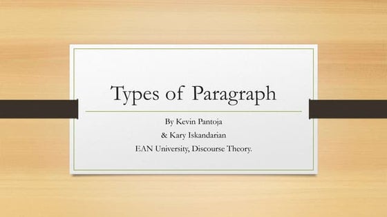 TYPES OF PARAGRAPH | PPT