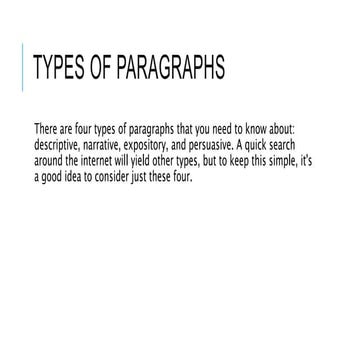 Types of paragraphs | PPT