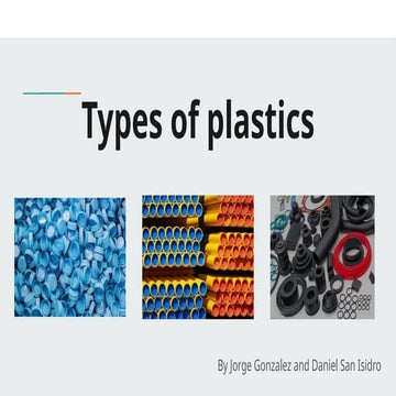 Types of plastics Thermosets Thermoplastics Elastomers | PPTX