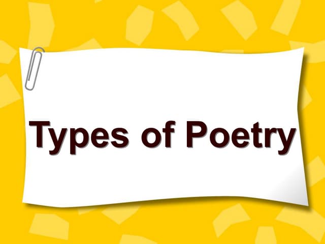 Types Of Poetry | PPTX