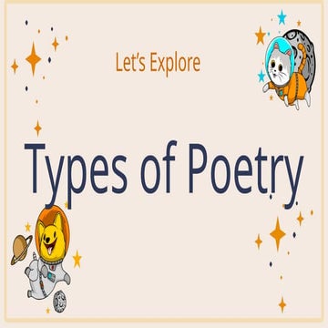 "Verses and Voices: Exploring the Different Types of Poetry" | PPTX