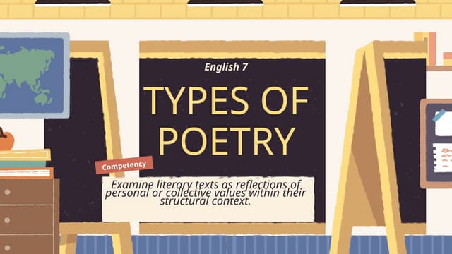 TYPES OF POETRY: LYRIC, NARRATIVE, DRAMA | PPTX