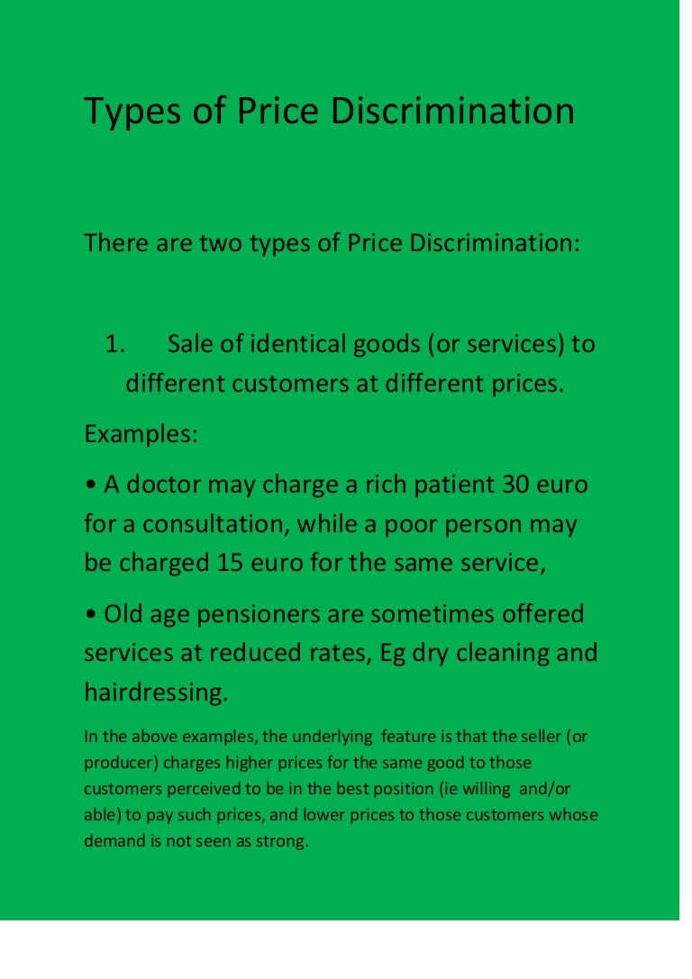 Types Of Price Discrimination types-of-price-discrimination