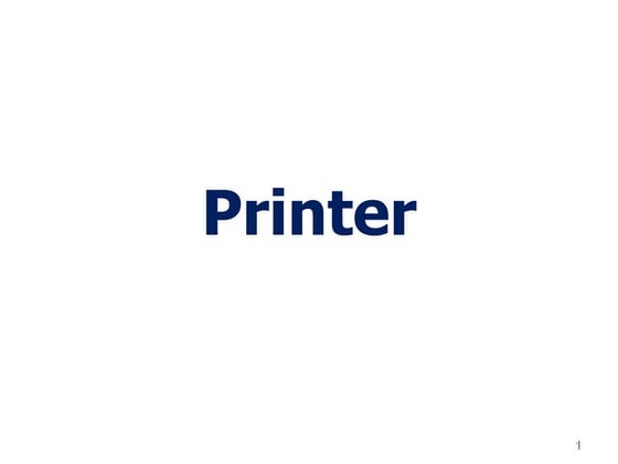 Printers And Its Types | PPT