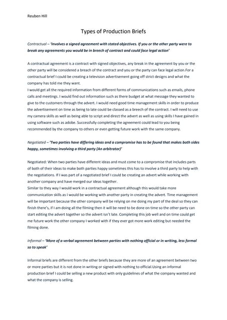 Different types of brief | PPTX