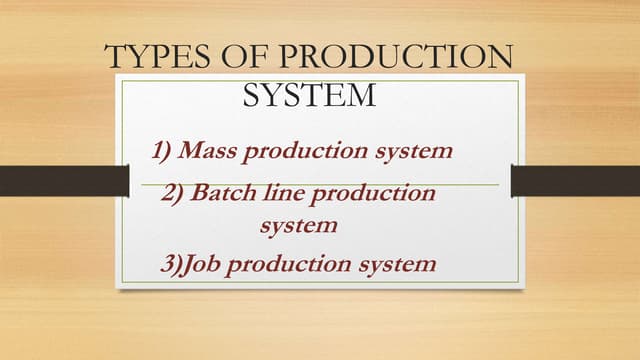Methods of Production : Job, Batch & Mass Productiion | PPT