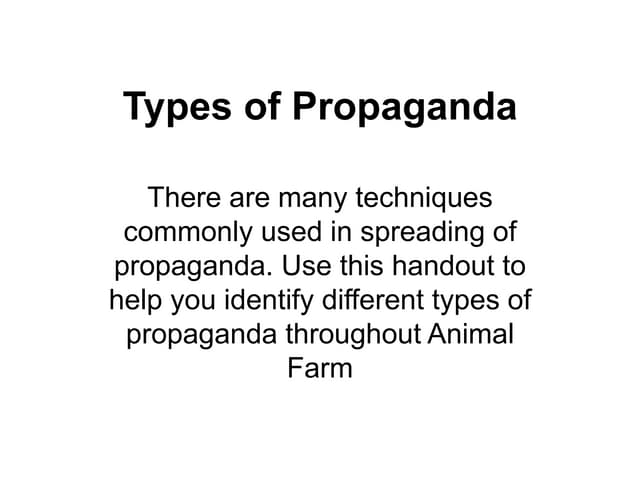 Propaganda techniques | PPTX