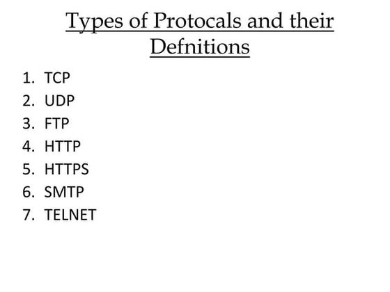 protocols and types of protocols. | PPTX