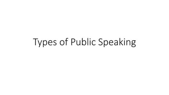 Types of speeches according to Purpose and Manner of Delivery | PDF