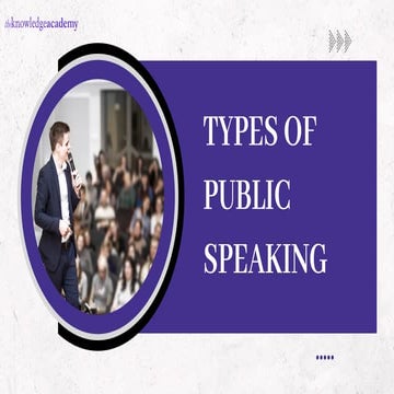 Types of Public Speaking | The Knowledge Academy | PPT
