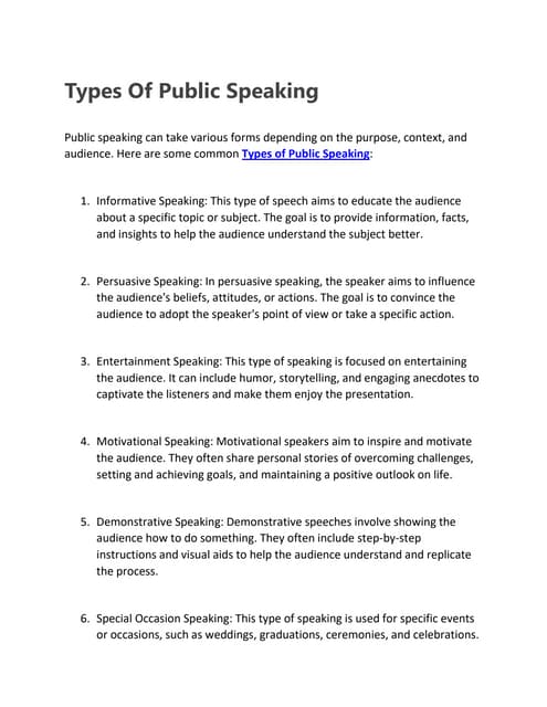 Informative speaking | PPT | Educational Assessment | Education