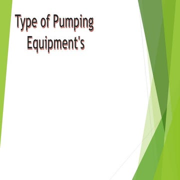 Types of pumping equipements | PPT