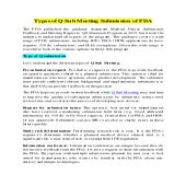 Types of Q sub meeting submission of FDA